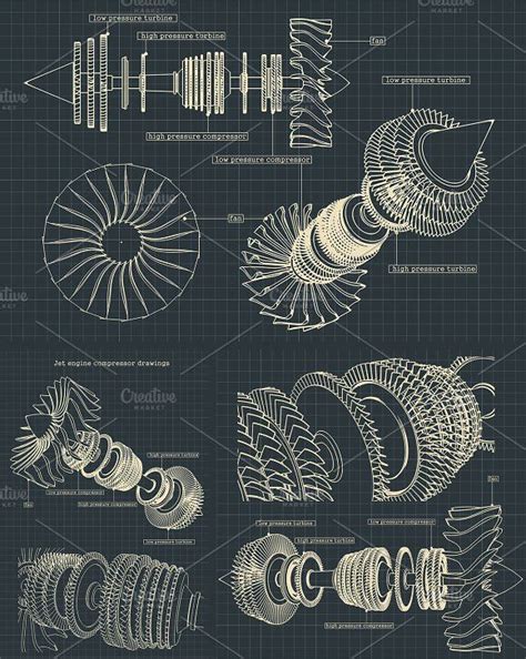 Jet Engine Compressor Drawings Set Artofit
