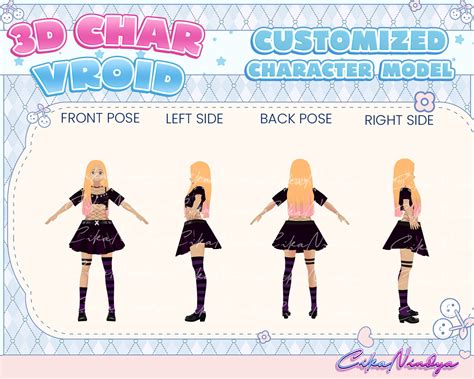 3d Vroid Character 3d Vroid 3d Model Commission Vtuber Etsy