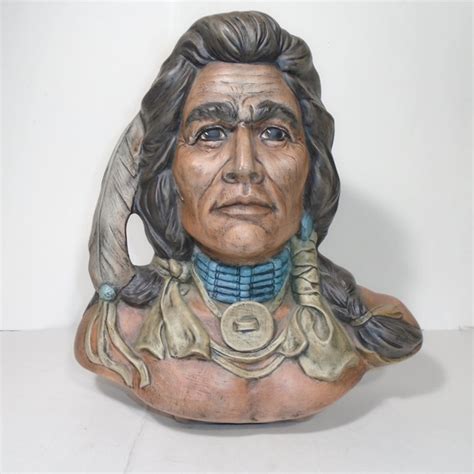 Vintage Accents Provincial Mold Native American Bust Statue Tribal
