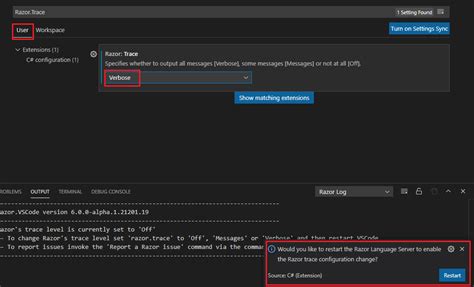 There Are Some Incorrect Razor Log In Output Window When Switch Trace Level From Verbose To