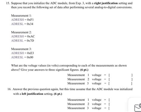 Solved 15 Suppose That You Initialize The Adc Module From