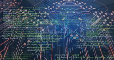 Image Of Dots Forming Circuit Board Pattern Over Programming Language