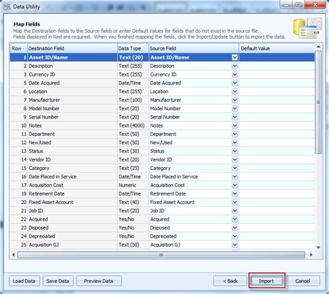 Accounting Fixed Asset Import