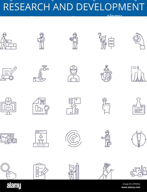 Research And Development Line Icons Signs Set Design Collection Of