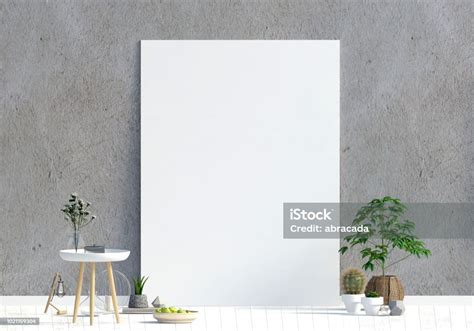 커피 테이블 함께 스 칸디 나 비아 스타일에서 현대적인 인테리어 디자인 포스터를 비웃는 다 3d 그림입니다 0명에 대한 스톡 사진 및 기타 이미지 Istock