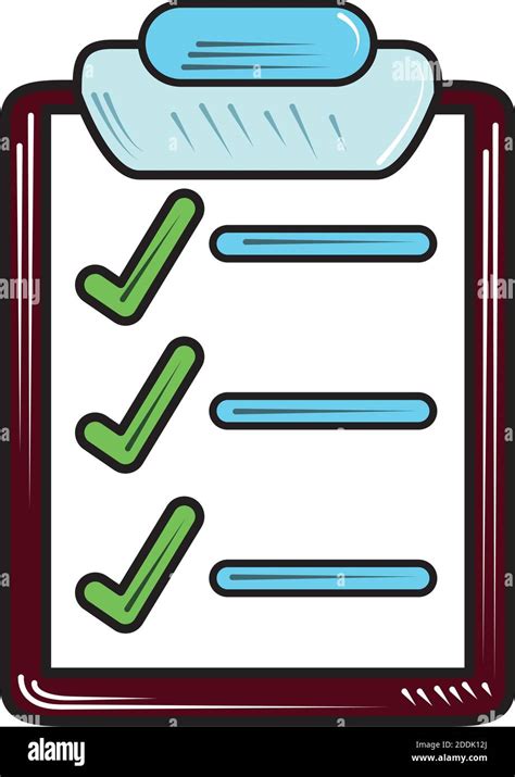 Zwischenablage Häkchen Liste Symbol Isolierte Stil Vektor Illustration
