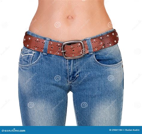 Slim Naked Girl In Jeans Stock Photo Image Of Effect