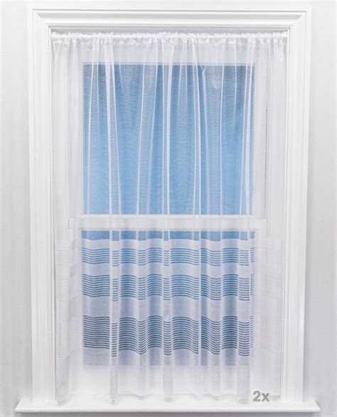 Padstow White Stripes Express Curtain From Net Curtains Direct