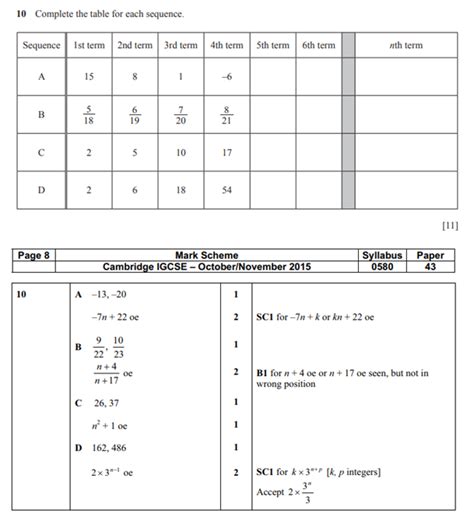 Sequences Igcse Gymnázium