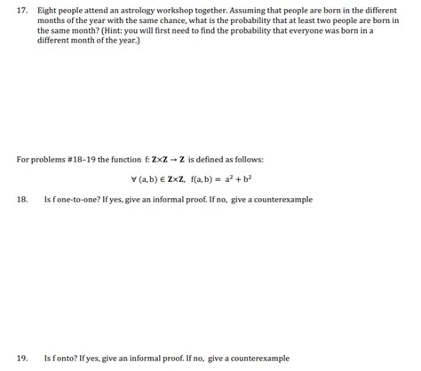 Solved Eight People Attend An Astrology Workshop Chegg Com