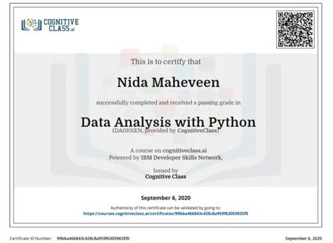 Nida Maheveen On Linkedin Dataanalysis Python Cognitiveclass