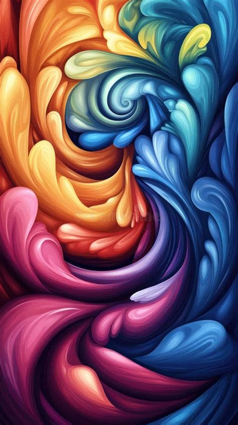 A Vibrant Swirl Of Colors Creating A Dynamic Abstract Design Stock Illustration Illustration