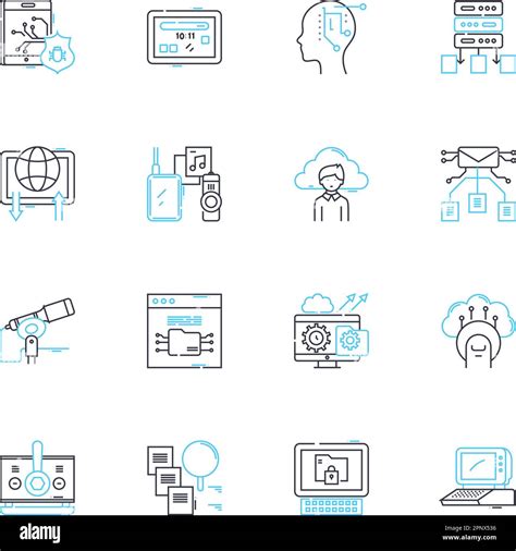 Mobile Reality Linear Icons Set Immersive Augmented Virtual