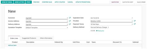 Send Quotations Odoo Documentation