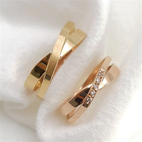 디어링 14k 18k 심플 꼬임 20대 대학생 커플링 금 반지