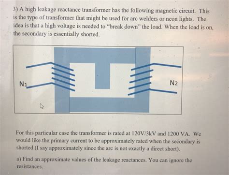 Solved 3 A High Leakage Reactance Transformer Has The