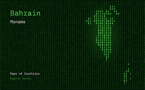 Bahrain Map Shown In Binary Code Pattern Tsmc Blue Matrix Numbers Zero One向量圖形及更多1號圖片 Istock