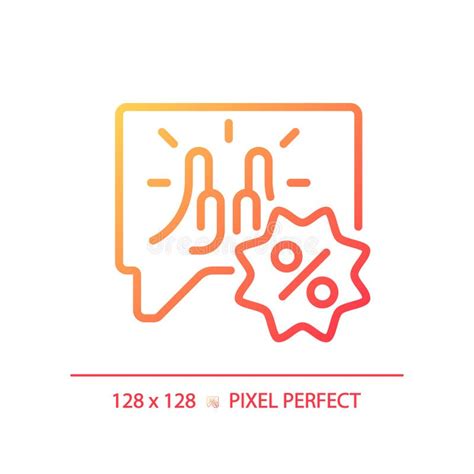 Thin Linear Gradient Bubble Message And Discount Icon Stock Vector