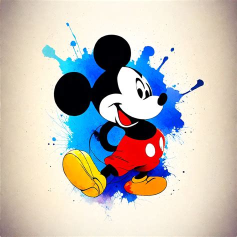 Watercolor Mickey Mouse Clipart High Resolution Png Graphics Instant