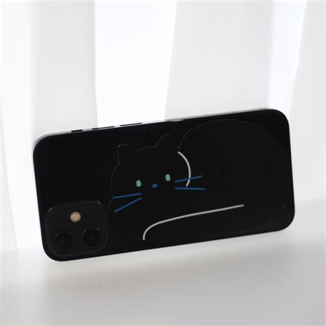 리무버블 빅 시트 스티커 고양이 블랙 리폼 스티커 감도 깊은 취향 셀렉트샵 29cm