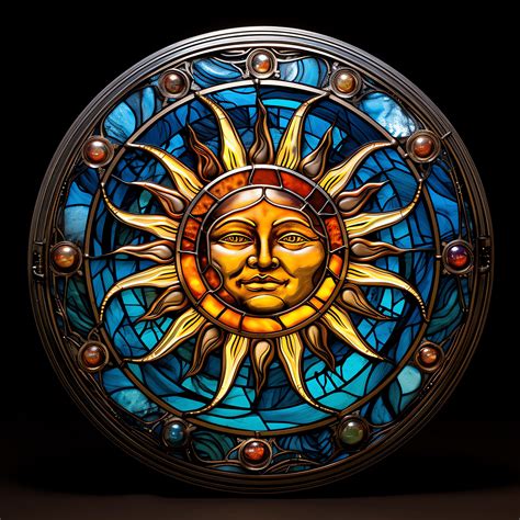 Sun And Moon Stained Glass Png Clipart 35 High Quality Png Instant Download Card Making