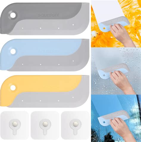 Mytium Small Squeegees3pcs Mini Squeegees With 3pcs Adhesive Hooks For