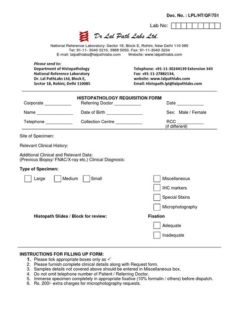 Histopathology Biopsy Requisition Form Pdf Histopathology Biopsy