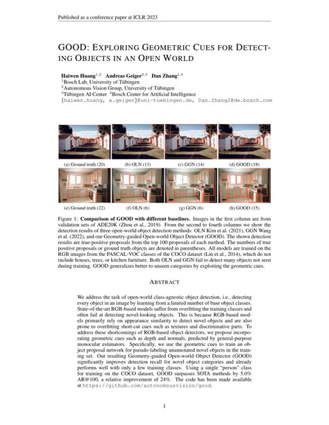 Pdf Good Exploring Geometric Cues For Detecting Objects In An Open World