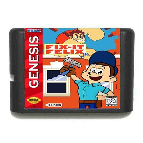 Fix It Felix Jr Sega Genesis Game Cartridge Arcade Mini New Wreck Ralph Disney Video Games