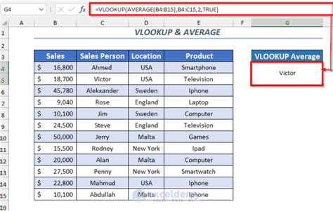 How To Vlookup And Average Specific Values In Excel 6 Methods