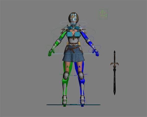 만화 여성 전사 3d 모델 59 Max Fbx Unknown Obj Free3d