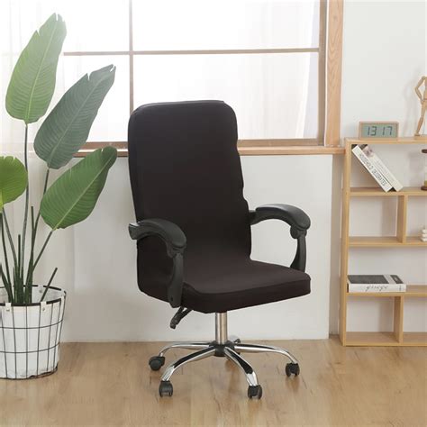 Office Chair Covers Clearance Solid Color Stretch Half Wrap Zipper Tie