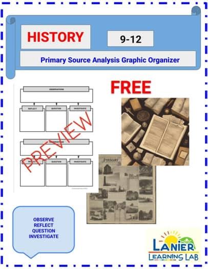 Free History Primary Source Analysis Graphic Organizer By