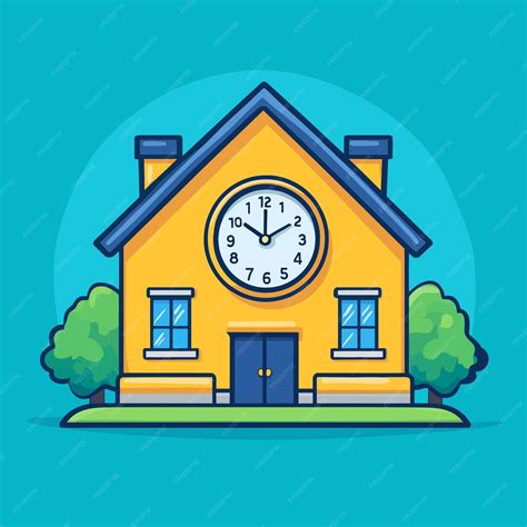 Cute Classroom Clock Cartoon Vector Premium Ai Generated Vector