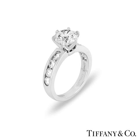 Tiffany And Co Platinum Diamond Setting Engagement Ring 2 04 Carat F