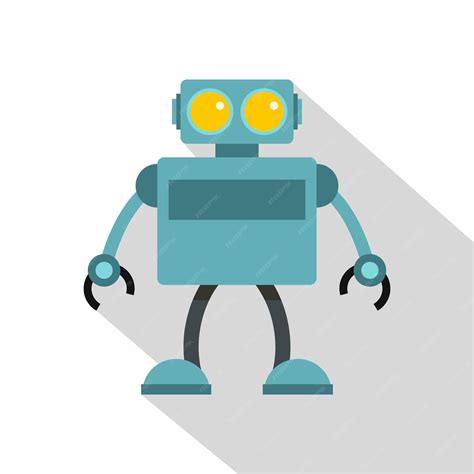 Premium Vector Blue Robot Icon Flat Illustration Of Blue Robot Vector