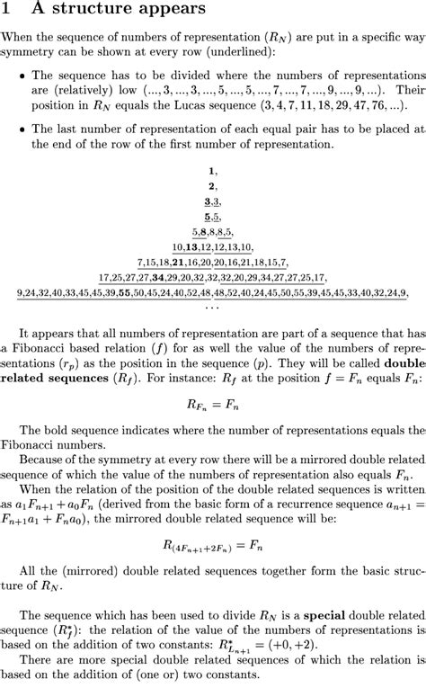 the structure of numbers of representation fibonacci and i