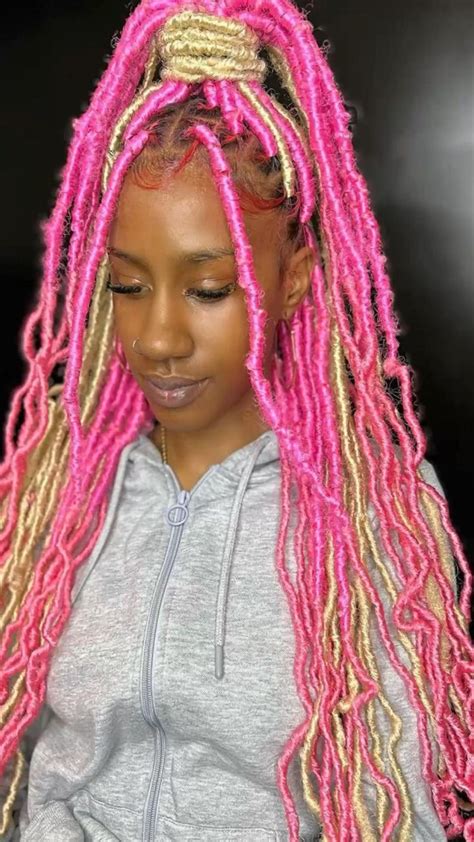 Colored Faux Locs Box Braids Shaved Sides Braids With Shaved Sides