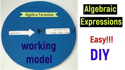 Algebraic Expressions Working Model Maths Tlm Maths Project Diy Diyas Funplay Youtube