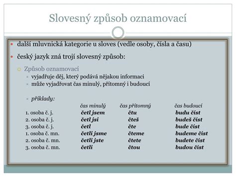 PPT VY 32 INOVACE Čj 4 19 Slovesný způsob prezentace PowerPoint Presentation ID 3674581