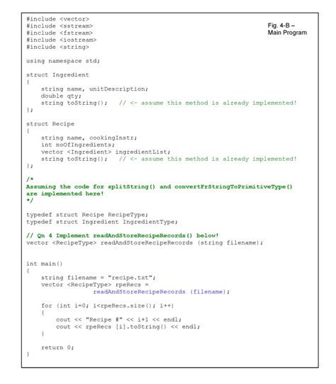 Solved 4 A Fig 4 B Below Describes A Main Program That