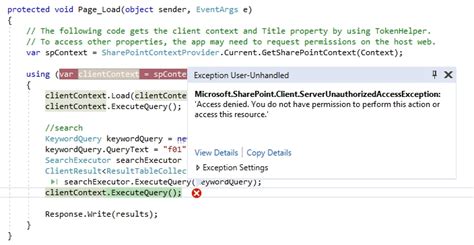 Kql Search Return Systemunauthorizedaccessexception Microsoft Qanda