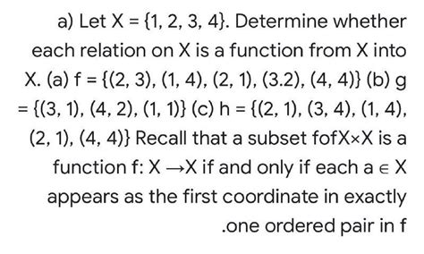 Solved A Let X 1 2 3 4 Determine Whether Each Chegg Com