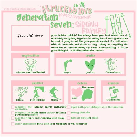 Struck By Love Legacy Challenge Ideas Sims Challenges Sims