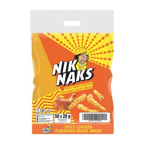 Nik Naks Spicy Roast Maize Snack 50 X 20g Multipack Chips Chips