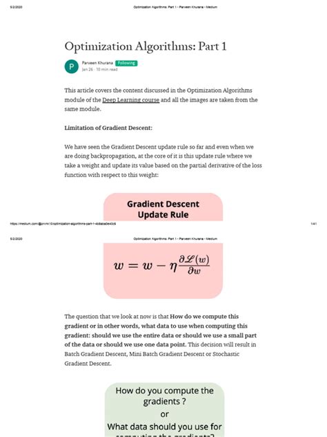 Optimization Algorithms Part 1 Parveen Khurana Medium Pdf Contour Line Mathematical