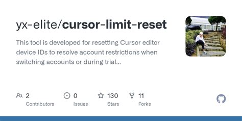 Github Yx Elitecursor Limit Reset This Tool Is Developed For