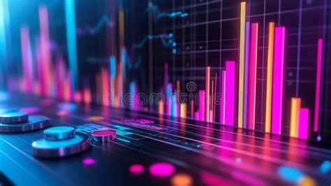 Vibrant Digital Data Visualization Display With Futuristic Technology Interface Design Stock