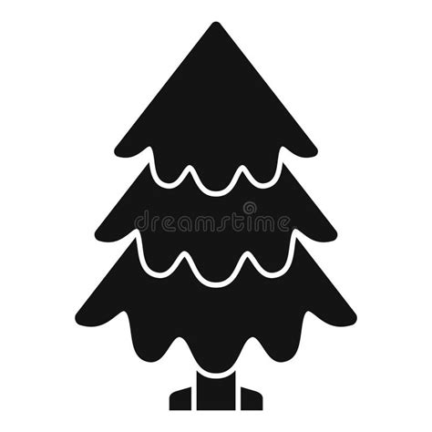 Black Simple Pine Tree Growing With Three Branches Icon Stock Illustration Illustration Of