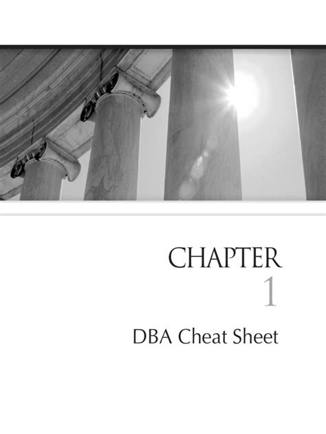 dba cheat sheet pdf